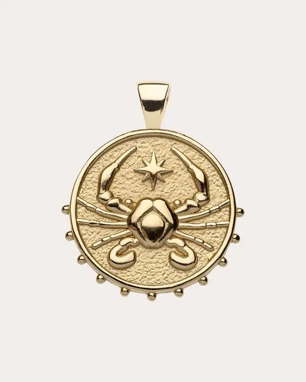 JANE WIN Cancer Zodiac Coin Pendant Necklace