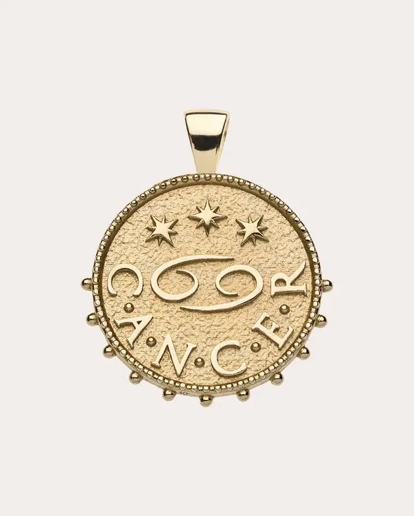 JANE WIN Cancer Zodiac Coin Pendant Necklace