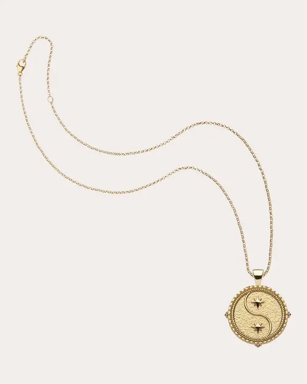 JANE WIN Gemini Small Zodiac Coin Pendant Necklace