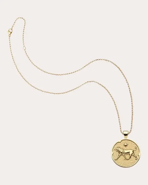 JANE WIN Leo Small Zodiac Coin Pendant Necklace