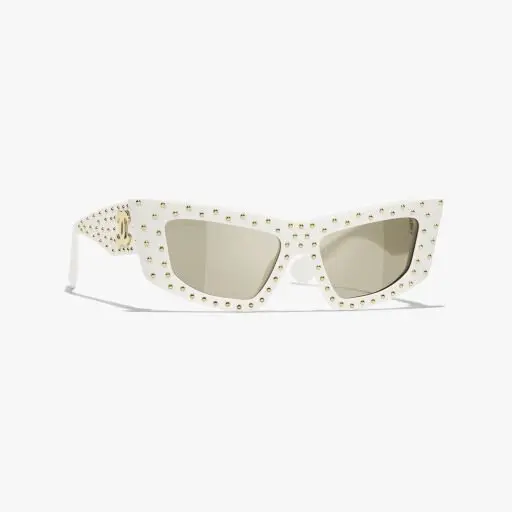 Chanel Cat Eye Sunglasses - White