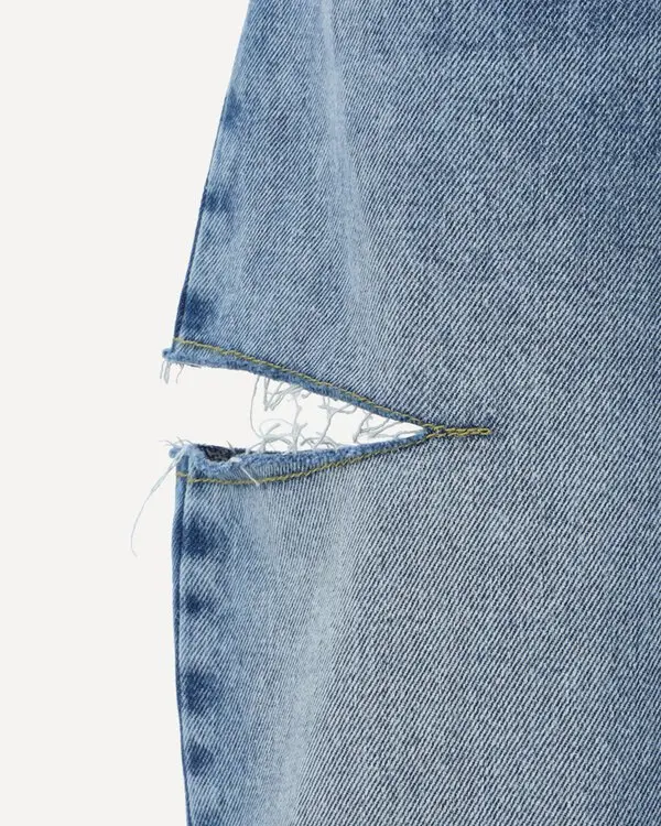 MAISON MARGIELA Cotton Jeans With Cut-out Detail - Light Blue