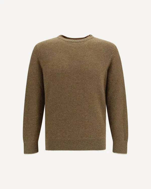 Loro Piana Varallo Crew Neck Sweater In Baby Cashmere - Brown