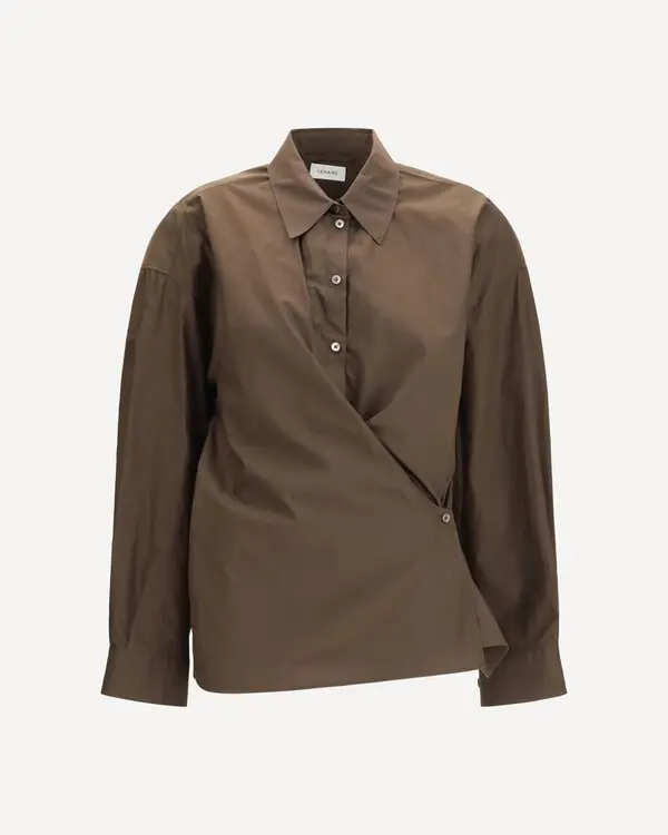 LEMAIRE Cotton Blend Shirt With Twisted Button Closure