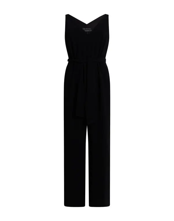 Armani Exchange Sleeveless Crepe Jumpsuit - Black