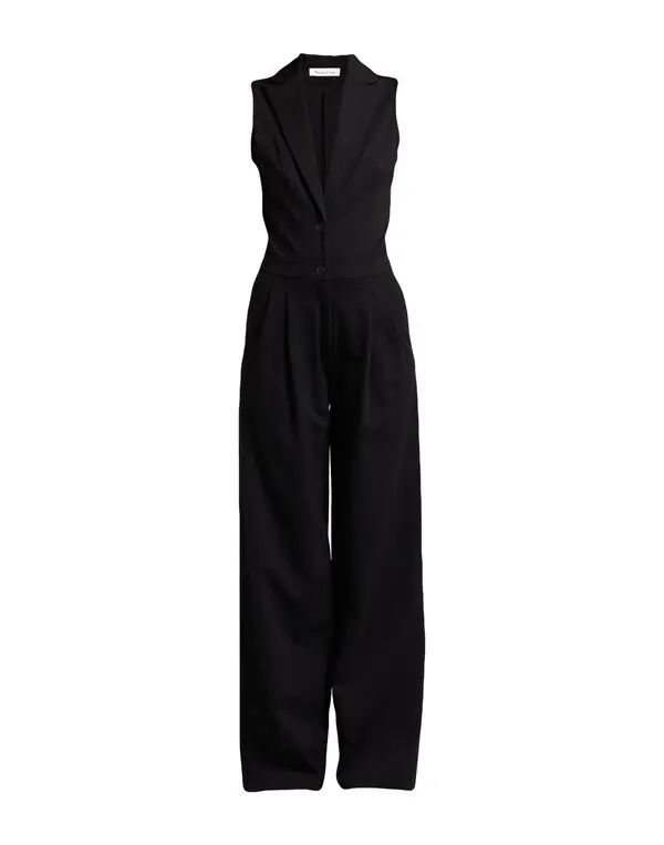 MANILA GRACE Sleeveless Lapel Collar Jumpsuit