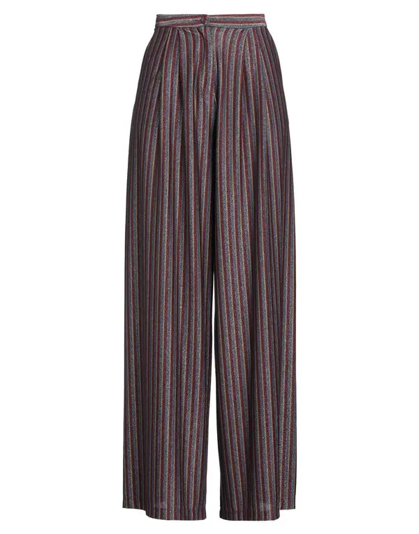 Momoni Burgundy High-waisted Wide-leg Pants