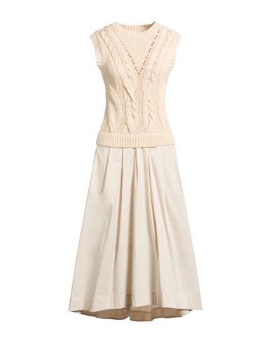 Peserico Midi Dress Size Cotton, Elastane - White