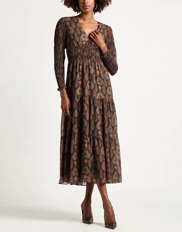 Antik Batik Floral Print Chiffon Maxi Dress
