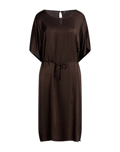 OLTRE Dark Viscose Midi Dress - Brown