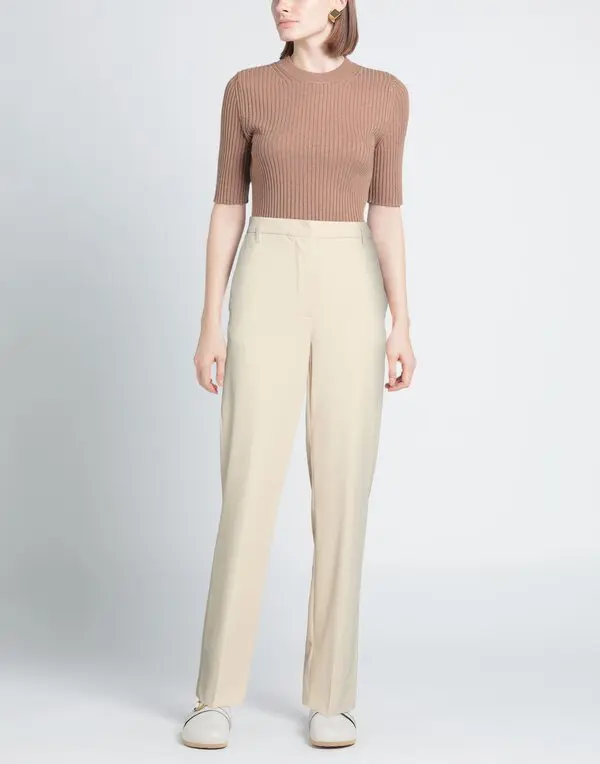 KAOS Ivory Polyester Elastane Straight-leg Pants