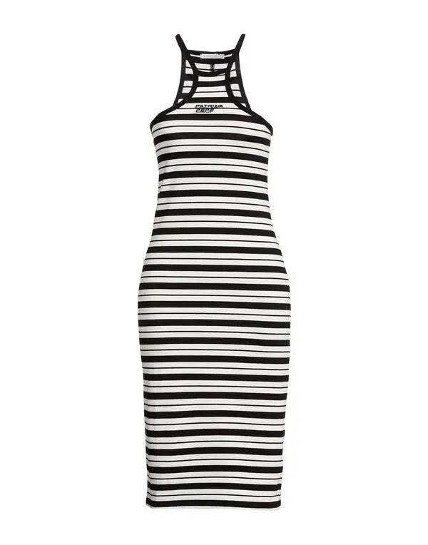 Patrizia Pepe Ribbed Striped Midi Dress
