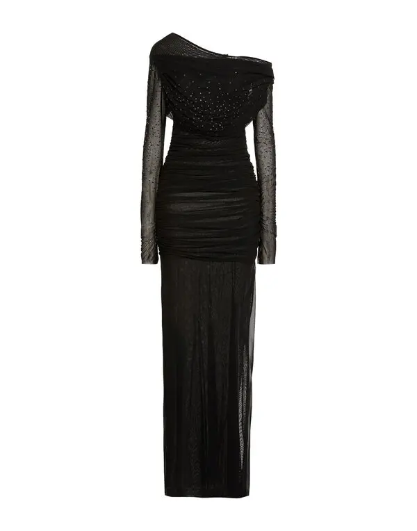 Amen Tulle Maxi Dress With Crystal Embellishments