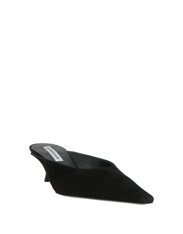 Victoria Beckham Suede Mules With Kitten Heel - Black