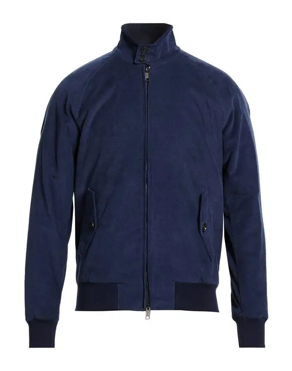 BARACUTA Harrington Jacket In Cotton Corduroy - Navy