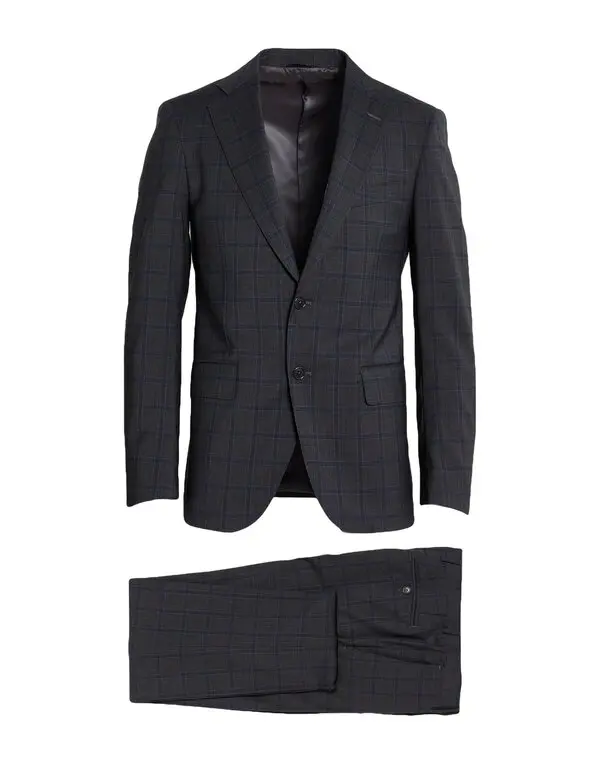 TOMBOLINI Suit Charcoal Size Wool, Elastane