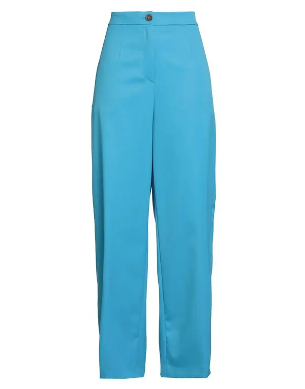 Erika Cavallini Azure Polyester, Virgin Wool, Elastane Wide-leg Pants