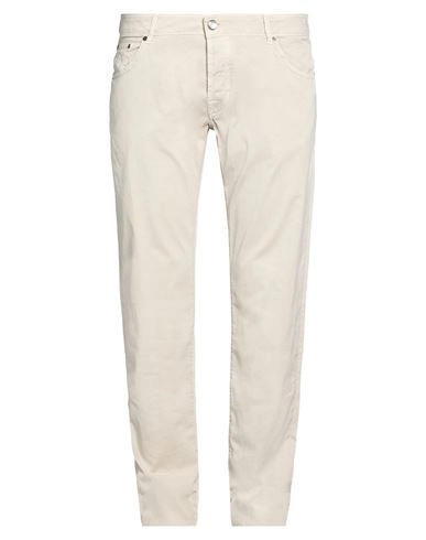 MOORER Pants Size Cotton, Silk, Elastane - Beige