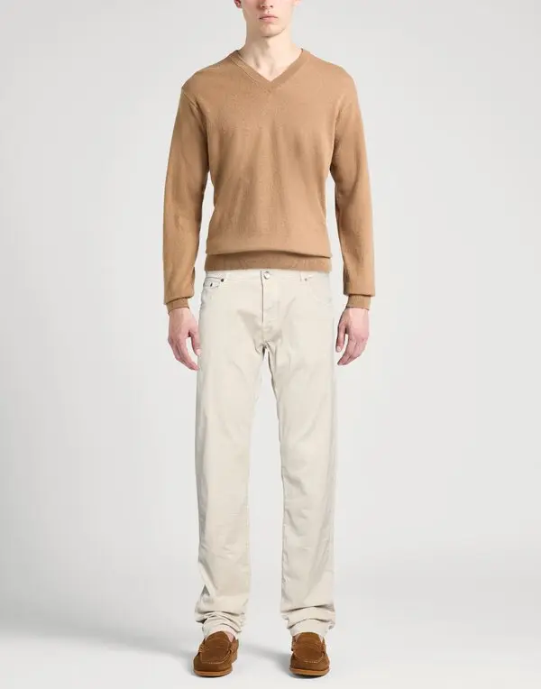 MOORER Pants Size Cotton, Silk, Elastane - Beige
