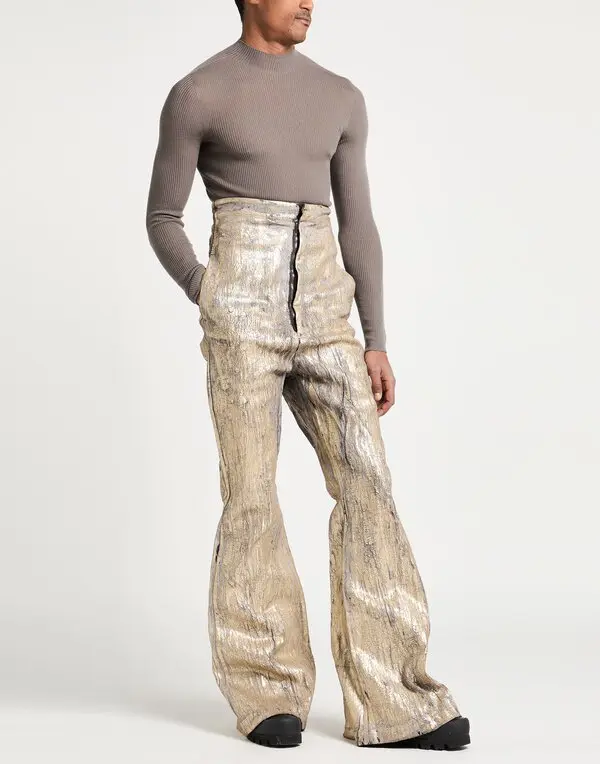 Rick Owens Metallic Coated Effect Baggy Jeans