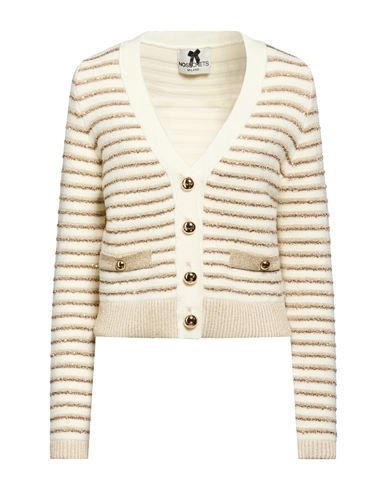 NO SECRETS Metallic Striped Knit Cardigan