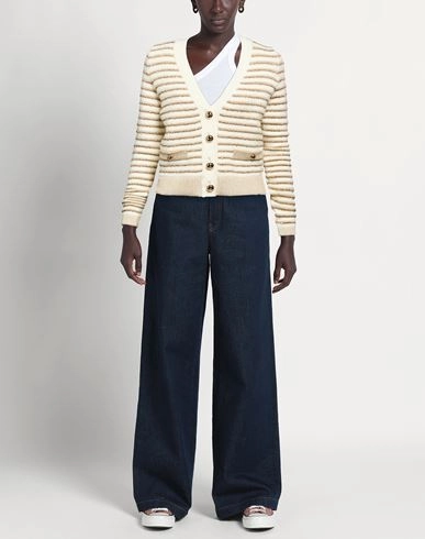 NO SECRETS Metallic Striped Knit Cardigan