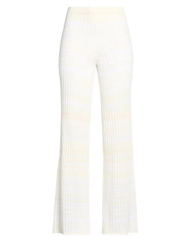 ROBERTO COLLINA Cotton-nylon Striped Wide-leg Pants - Cream