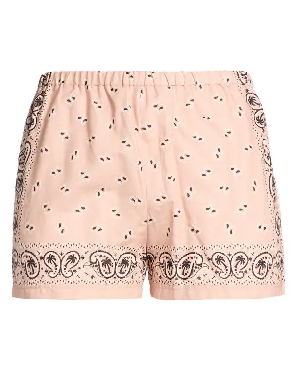 Palm Angels Paisley Print Linen Blend Shorts - Pink