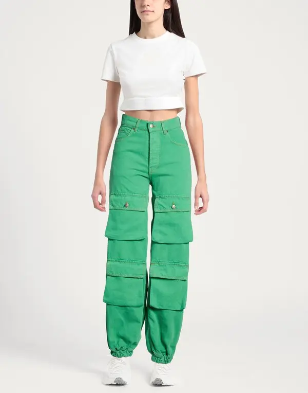 THE EDITOR Cotton Cargo Jeans - Green