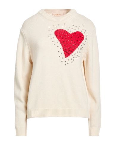 KAOS Sweater With Embellished Heart Detail - Cream