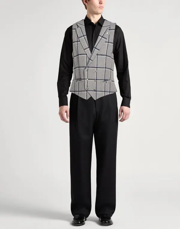 L.B.M. 1911 Wool, Cotton, Polyamide, Polyester, Acrylic Checked Tailored Vest