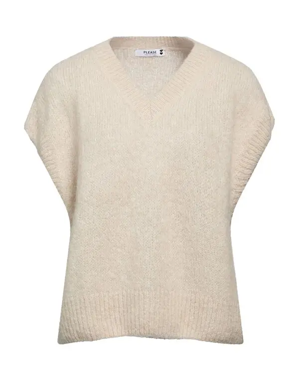 PLEASE Mohair Wool Blend V-neck Sweater