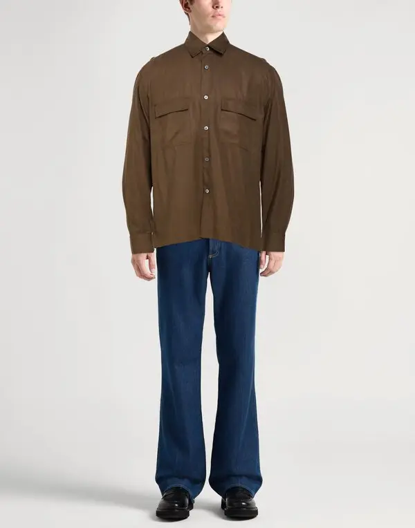 XACUS Shirt Khaki Size Lyocell
