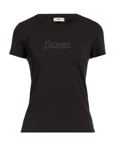 Herno Cotton & Elastane Printed T-shirt With Crystal Appliqués - Black