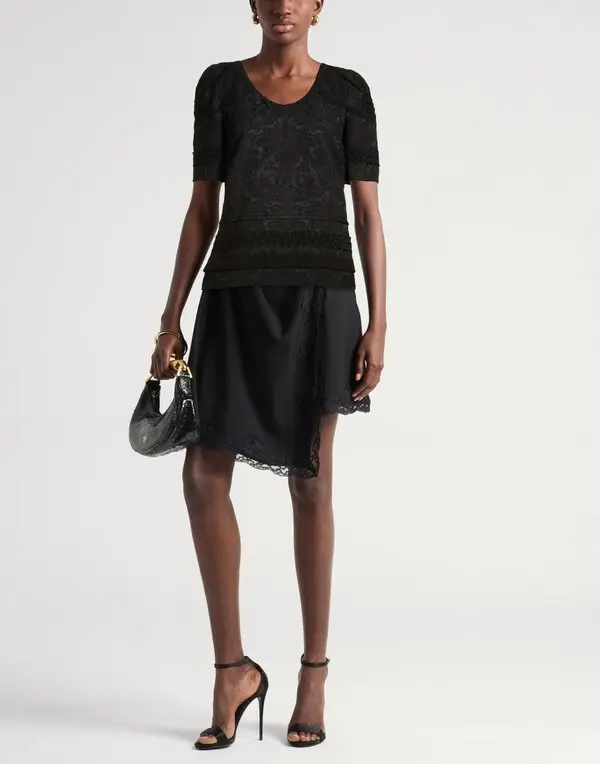 Dolce & Gabbana Jacquard Embroidered Top With Fringes