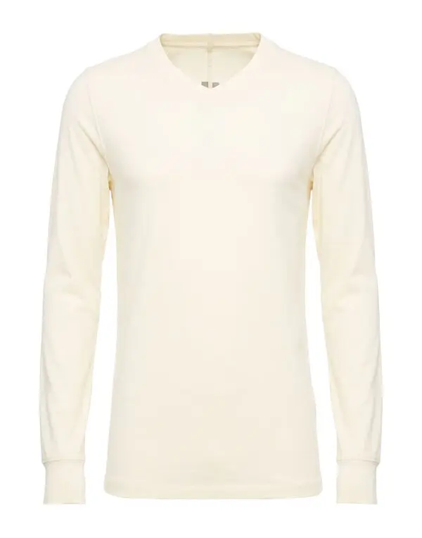 Rick Owens Long Sleeve V-neck T-shirt - White