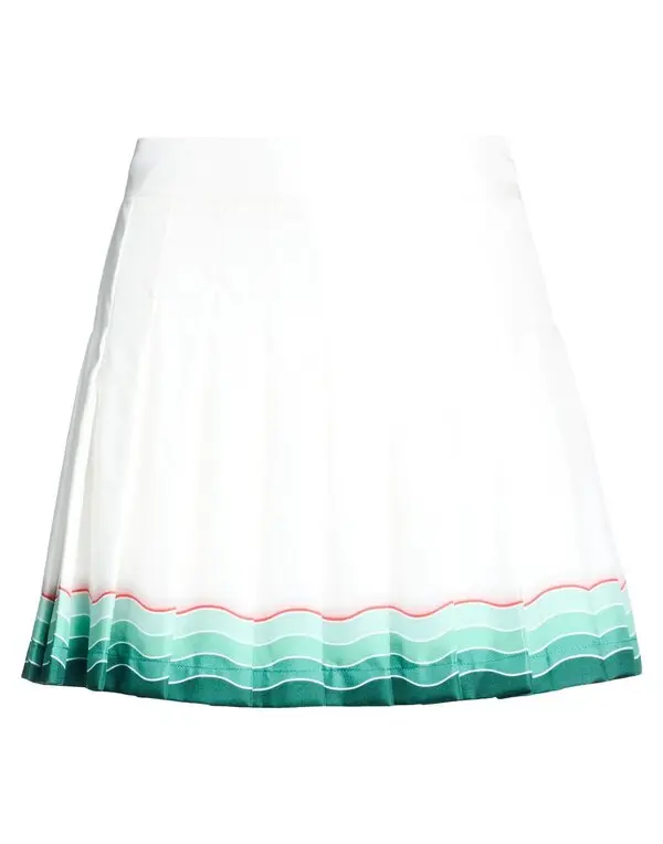 Casablanca Pleated Silk Mini Skirt - White