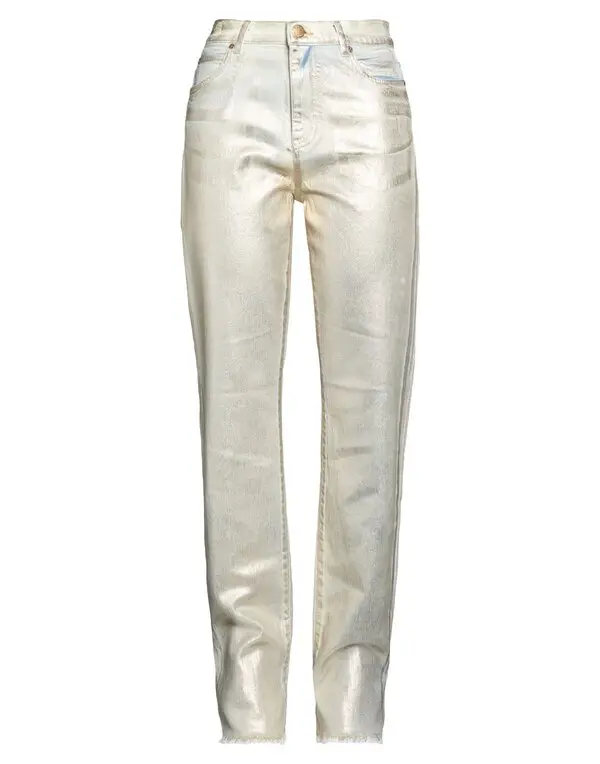 Pinko Coated Metallic Effect Straight-leg Jeans