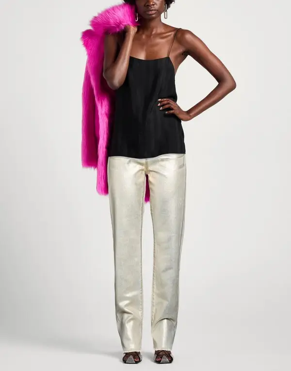 Pinko Coated Metallic Effect Straight-leg Jeans