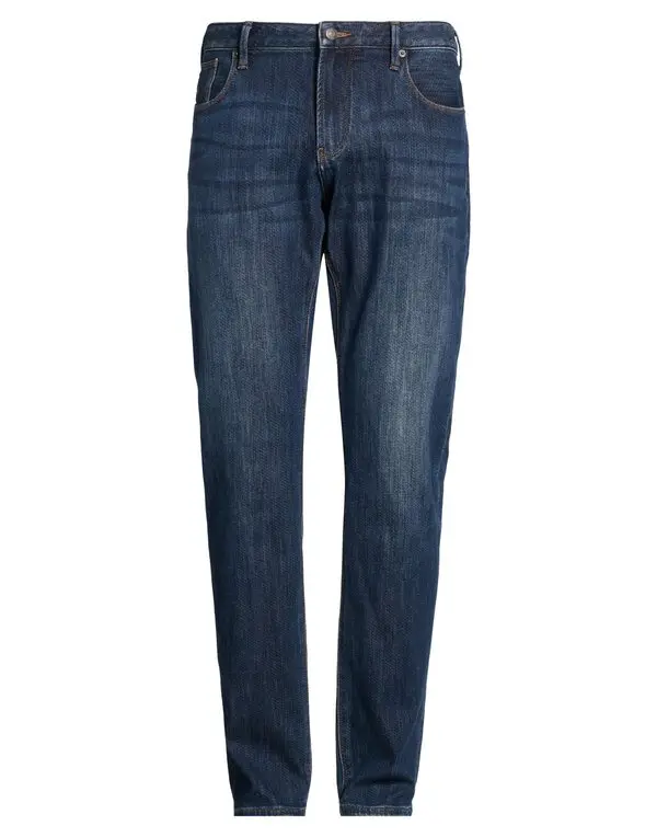 Emporio Armani Tapered Jeans In Dark Wash Denim