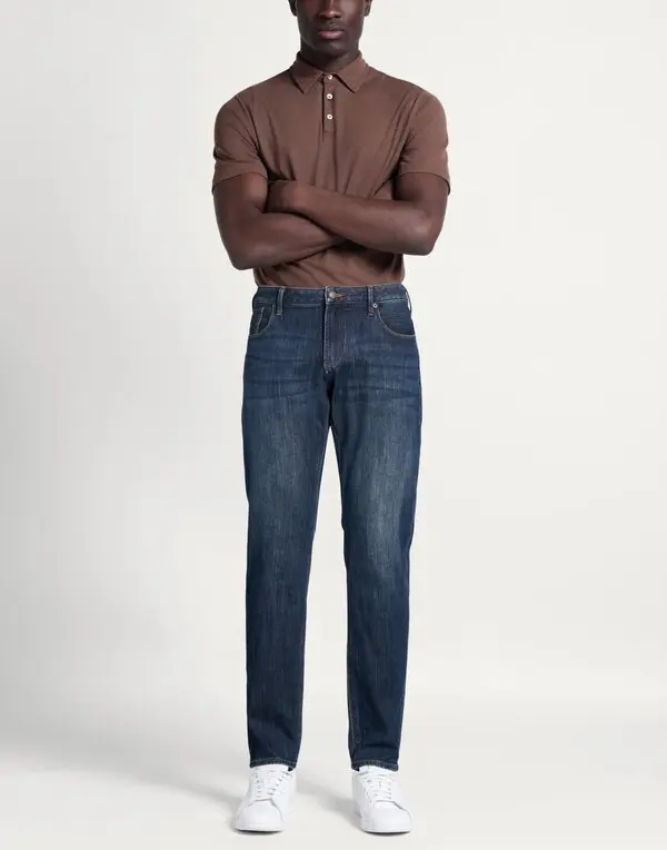 Emporio Armani Tapered Jeans In Dark Wash Denim