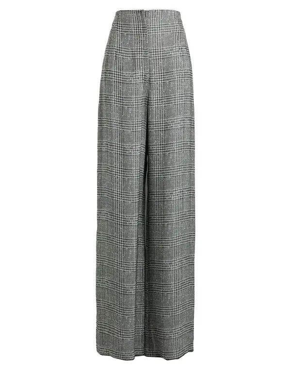 Emporio Armani Icon Pants Viscose Glen Plaid Wide-leg Trousers