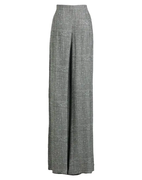 Emporio Armani Icon Pants Viscose Glen Plaid Wide-leg Trousers