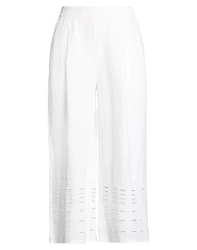 120% Lino Pants Size Linen - White
