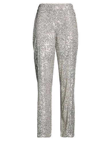 Dixie Straight-leg Tulle Pants With Sequins And Appliqués - Grey