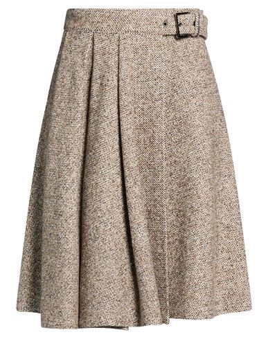 Brunello Cucinelli Midi Skirt Size Virgin Wool, Silk, Polyamide, Ecobrass - Beige