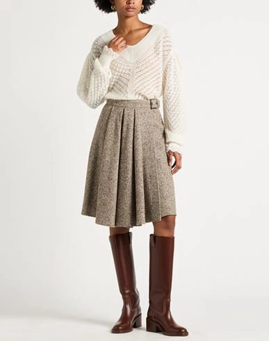 Brunello Cucinelli Midi Skirt In Virgin Wool, Silk, And Polyamide