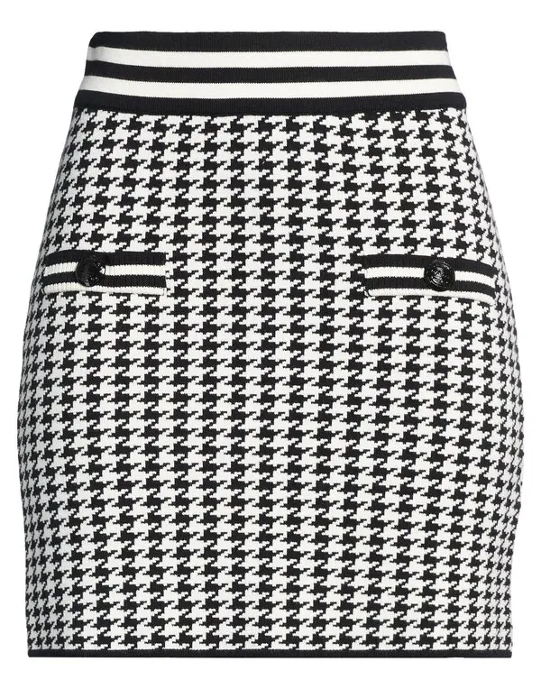 GAELLE PARIS Houndstooth Knit Mini Skirt