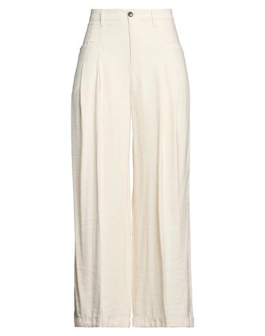 WHITE SAND Wide-leg Viscose-polyester Pants - Ivory
