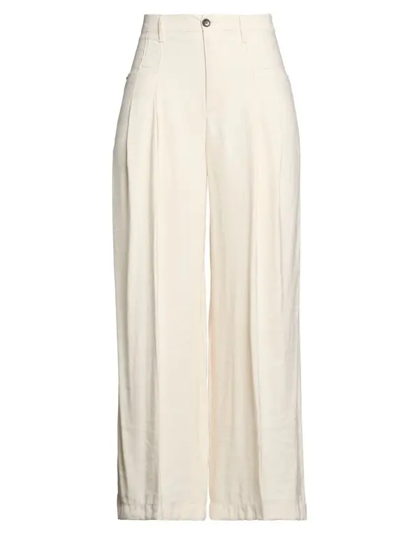 WHITE SAND Wide-leg Viscose-polyester Pants